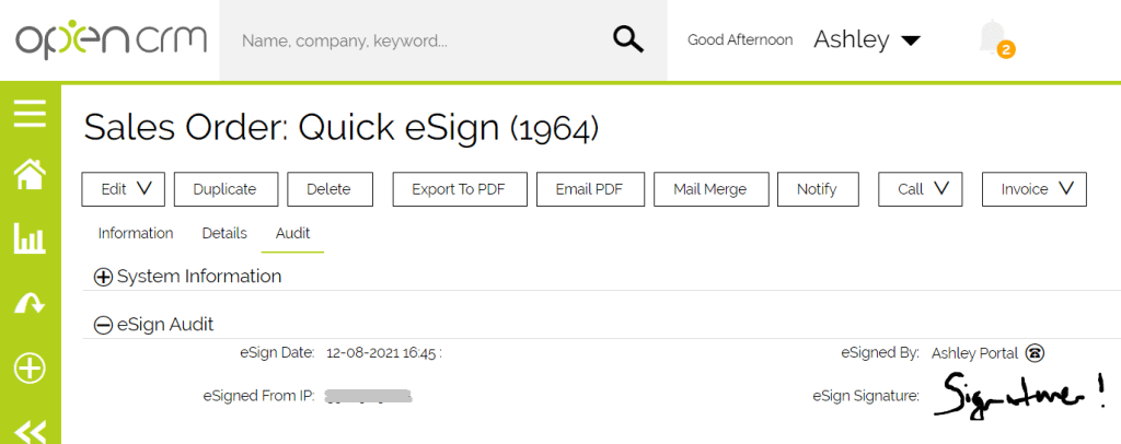 New Features and Enhancements: 31 August 2021 - OpenCRM